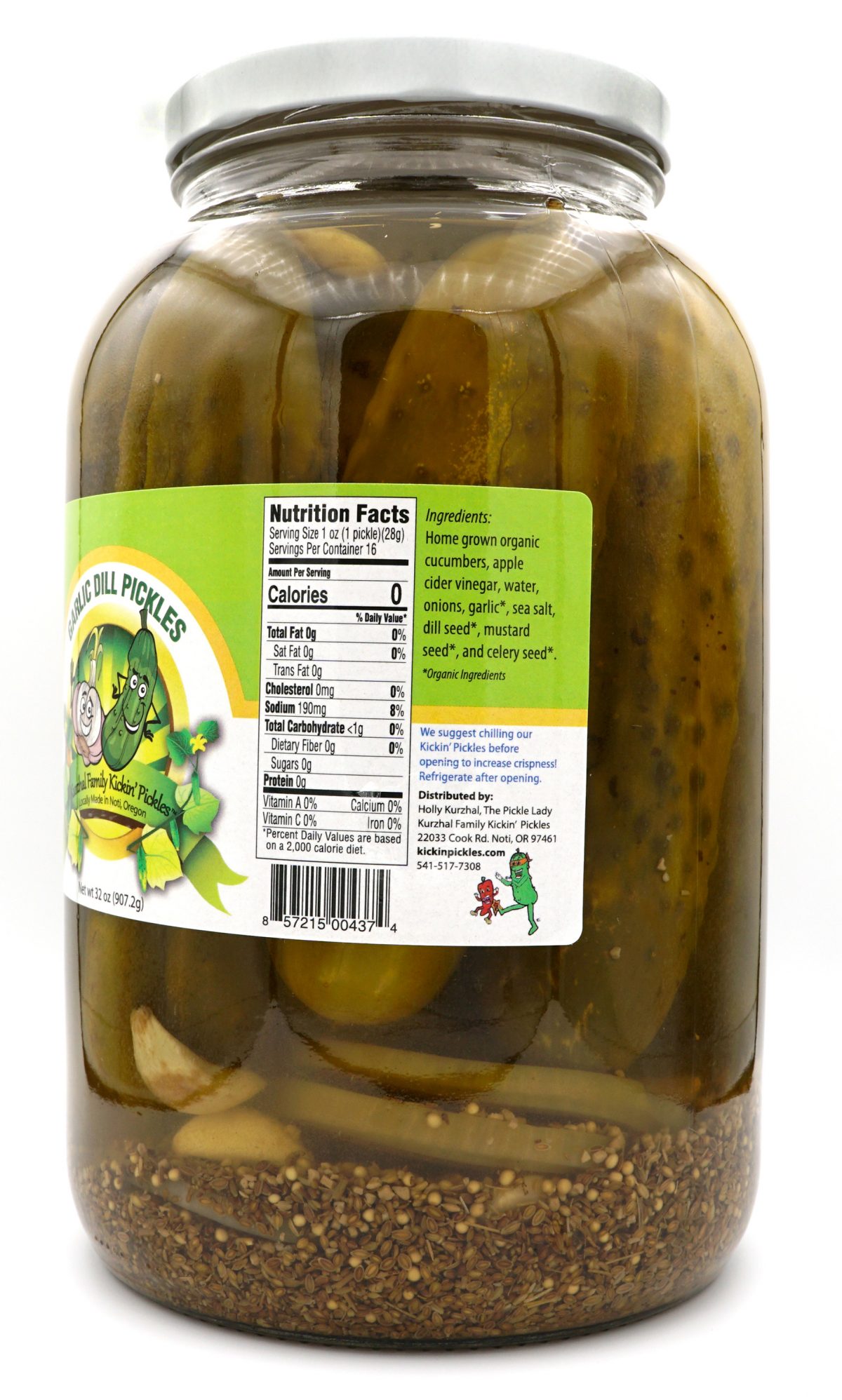 Gallon Garlic Dill Pickles, NO SHIPPING - Kurzhal Family Kickin Pickles